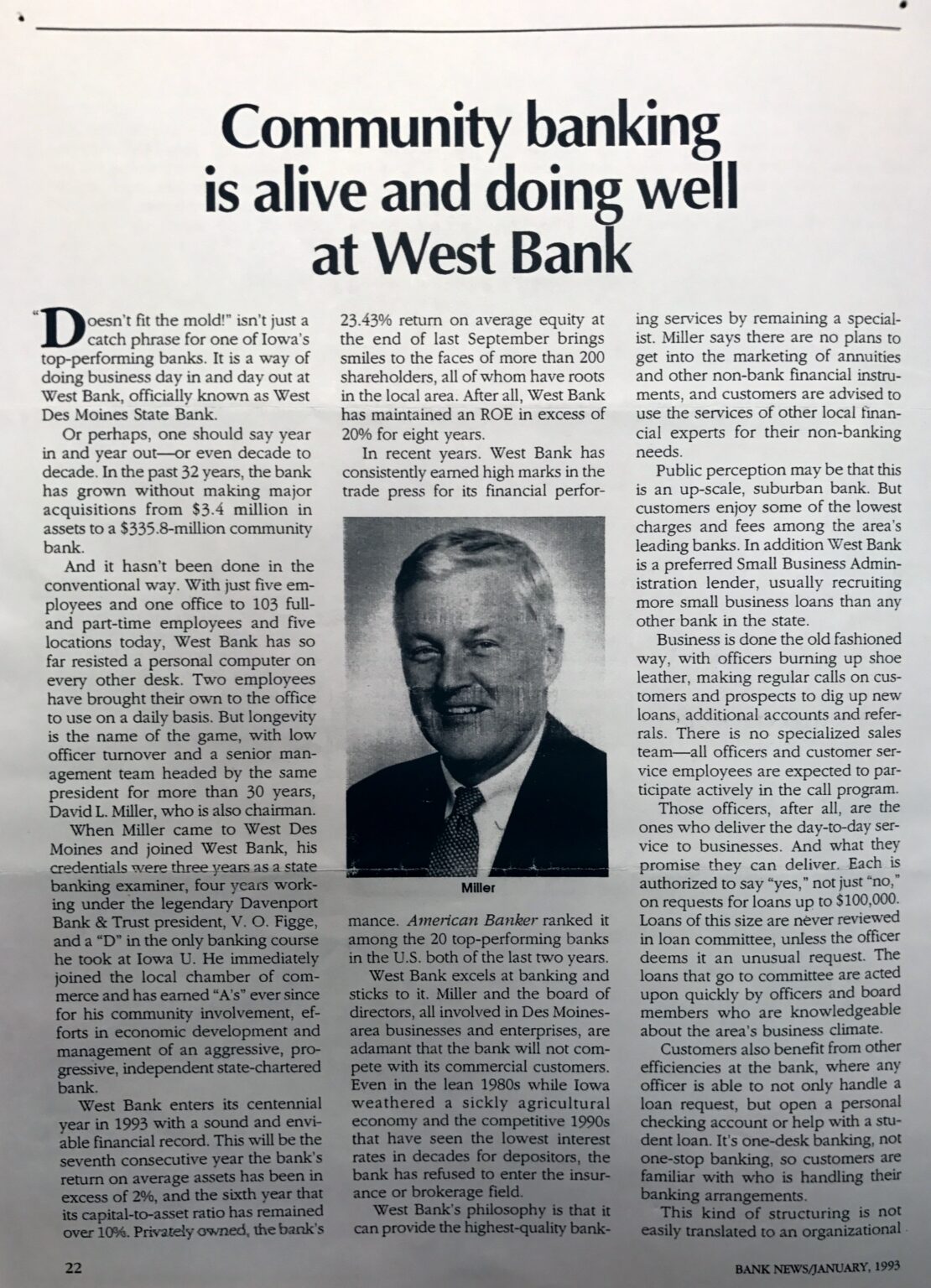 Our History | West Bank | Iowa & Minnesota