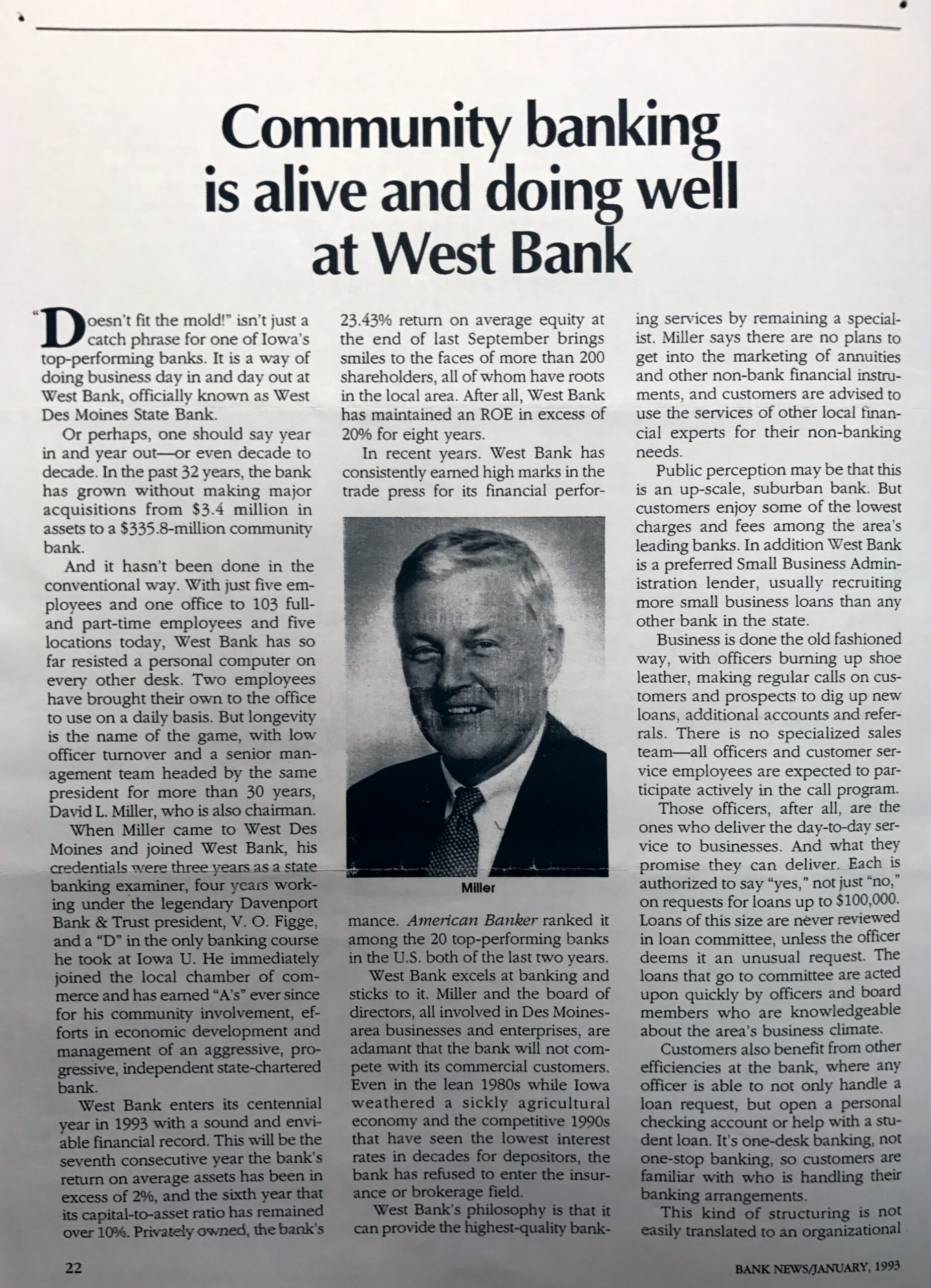 Our History | West Bank | Iowa & Minnesota